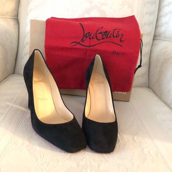 Christian Louboutin | Shoes | Christian Louboutin Viva 85 Suede Black ...